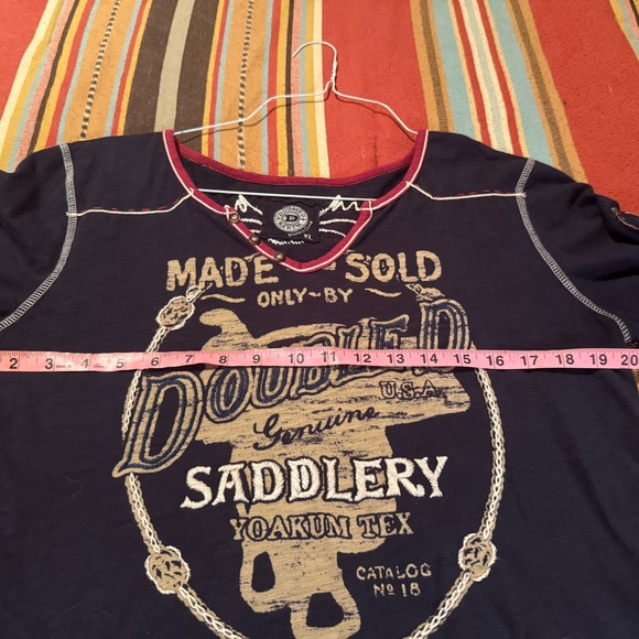 Double D Ranch | Tops | Double D Ranch Dark Blue Top With Logo | Poshmark